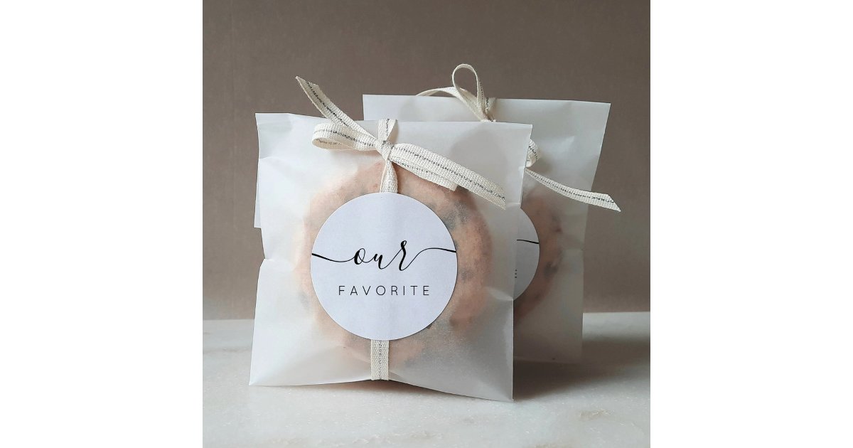 Our Favourite Modern Calligraphy Favour Classic Round Sticker | Zazzle