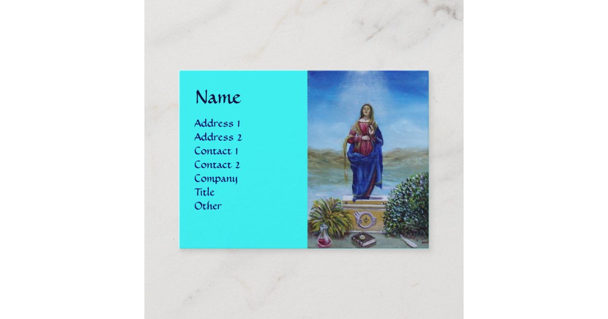 OUR LADY OF LIGHT Madonna of Immaculate Conception Business Card | Zazzle