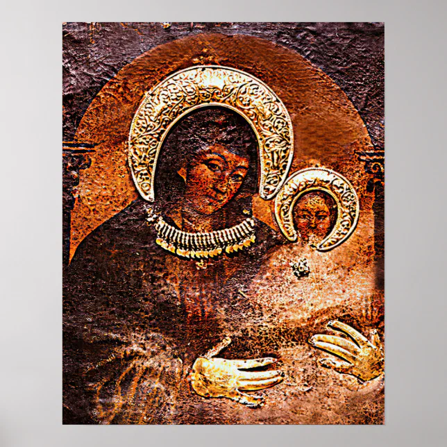 Our Lady Virgin Mary and Jesus Painted by St Luke Poster | Zazzle