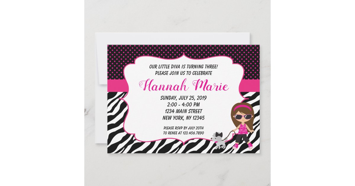 Our Little Diva Birthday Invitation | Zazzle