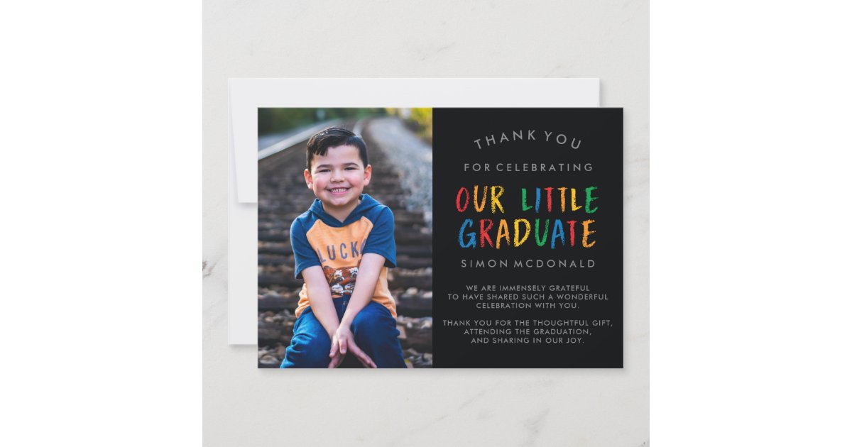 OUR LITTLE GRADUATE | GRADUATION THANK YOU CARD | Zazzle