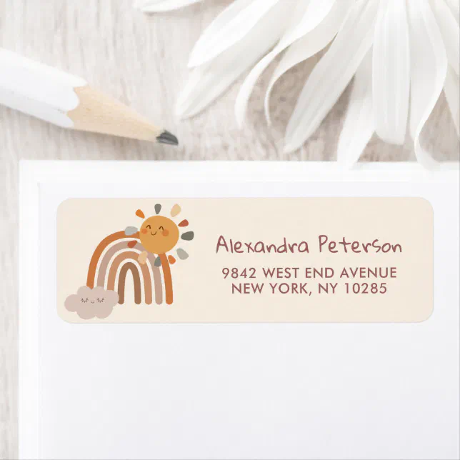 Our Little Sunshine Boho Return Address Label | Zazzle