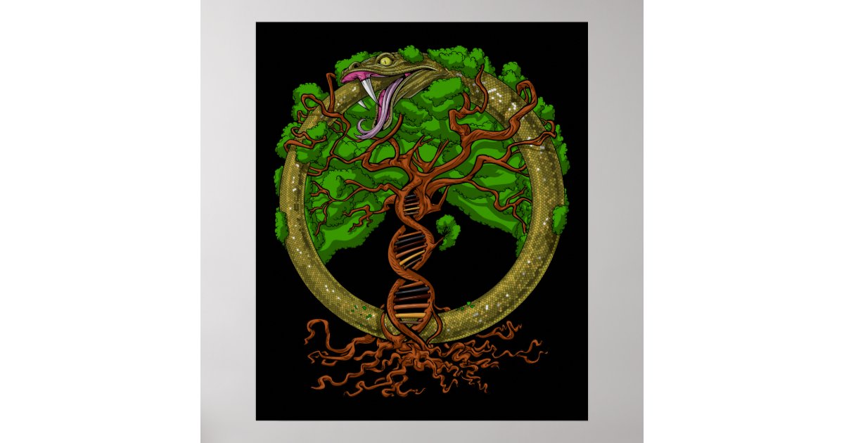 Ouroboros Snake Tree Of Life Poster | Zazzle