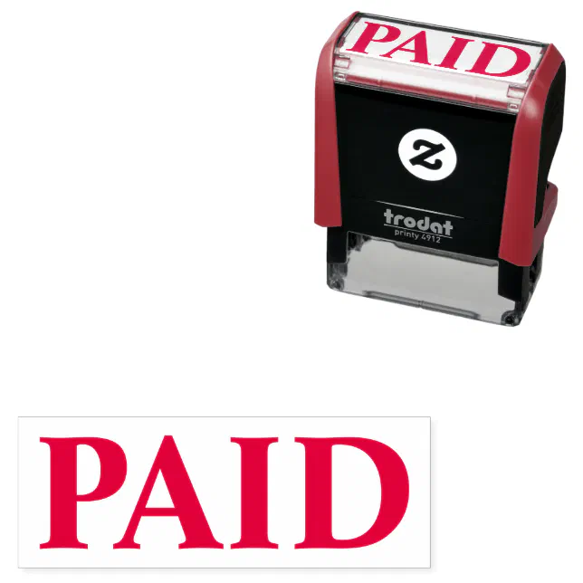 PAID Office Simple Framed Self-inking Stamp | Zazzle