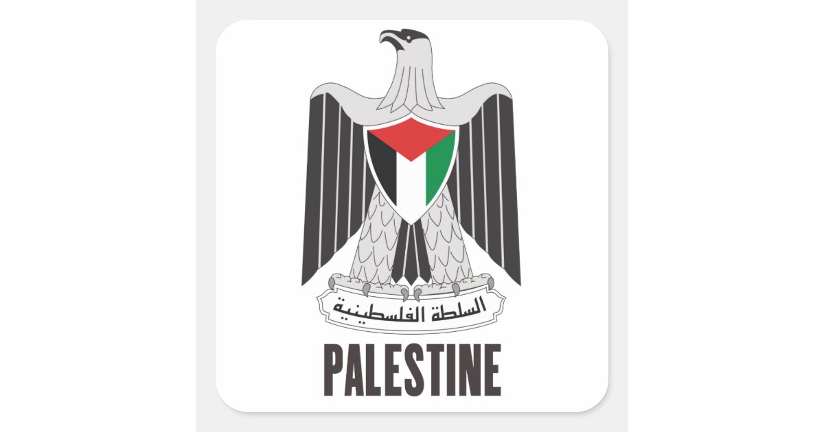 PALESTINE - emblem/flag/coat of arms/symbol Square Sticker | Zazzle