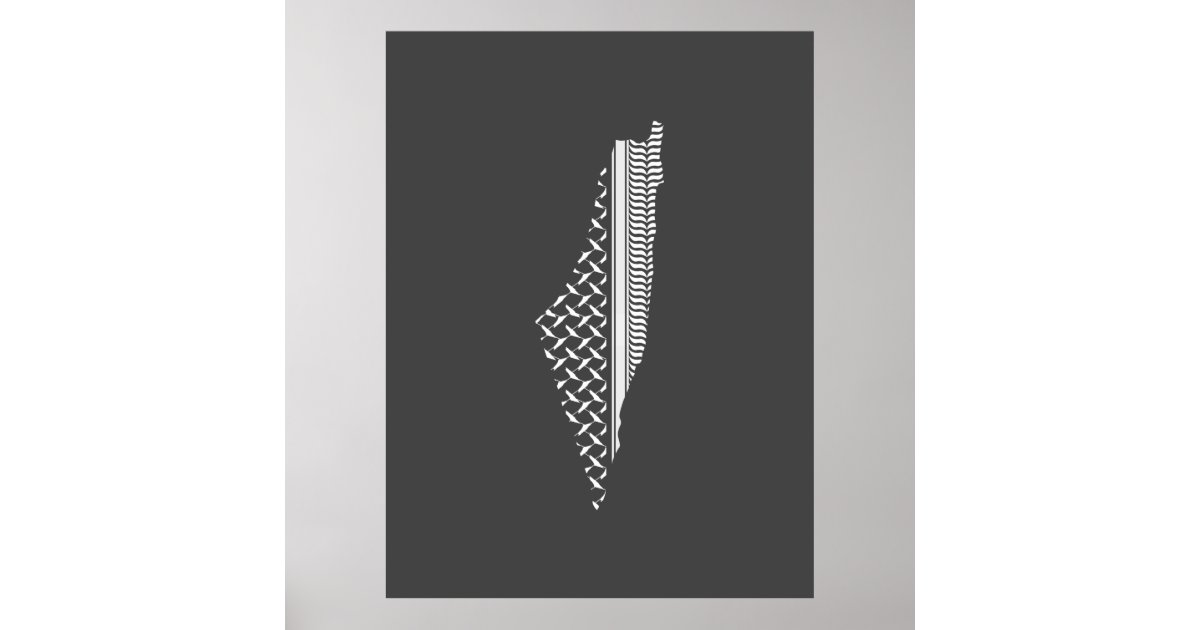 Palestine Map Keffiyeh filistin Poster | Zazzle