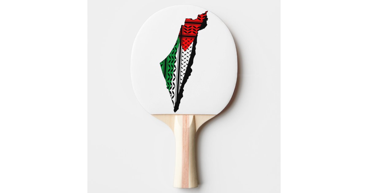 Palestine Map whith Flag and Keffiyeg Pattern Ping Pong Paddle | Zazzle