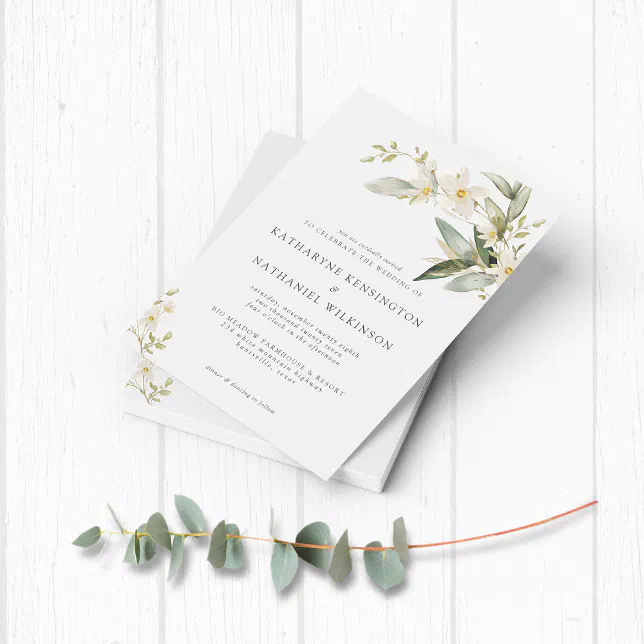 PAPER Wildflower Greenery Wedding Invitation | Zazzle