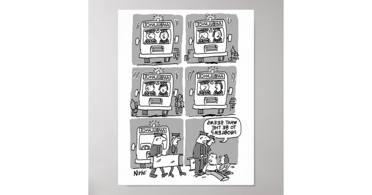 Paramedics Attend an Accident. Funny Poster | Zazzle