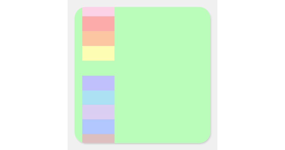 Pastel Lime Green Square Sticker | Zazzle