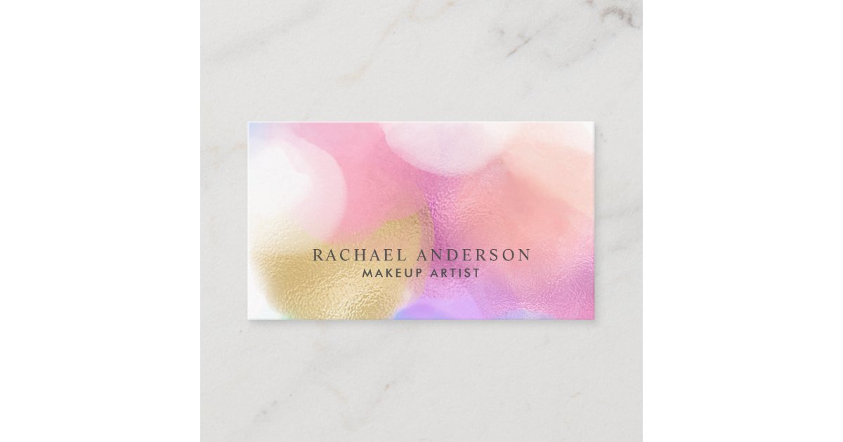 Pastel Paint Splotches Makeup Artist Business Card | Zazzle