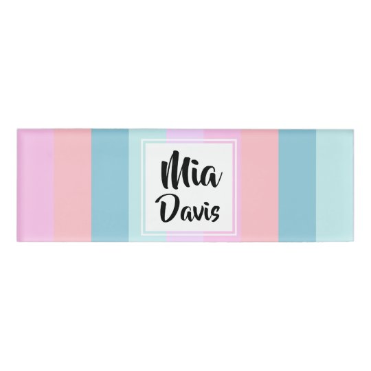 Pastel Stripes Name Tag | Zazzle.com.au