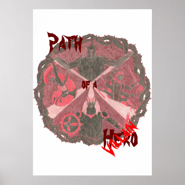 “Path of a Hero” Villains Emblem (with title) Poster | Zazzle