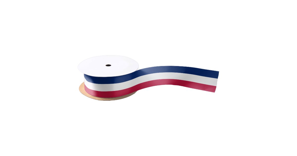 Patriotic Colours Red White Blue Stripes Gift Wrap Satin Ribbon | Zazzle