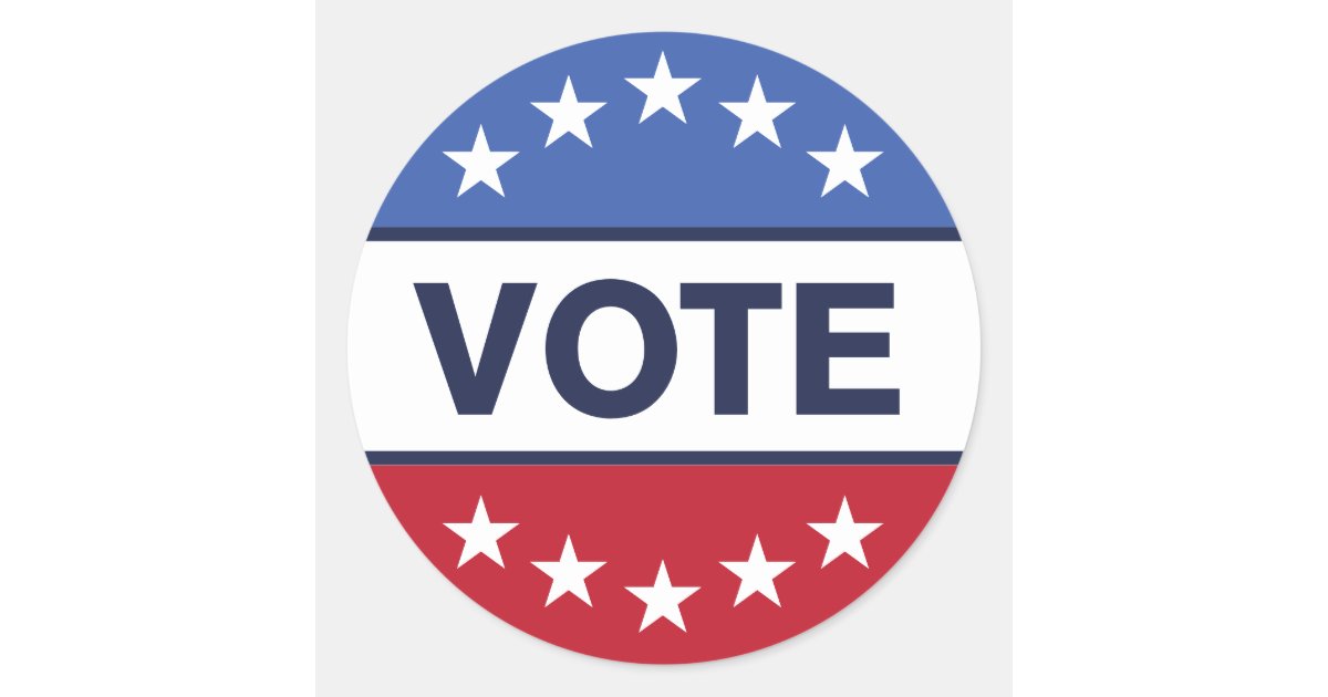 Patriotic Election Vote American Flag Classic Round Sticker | Zazzle