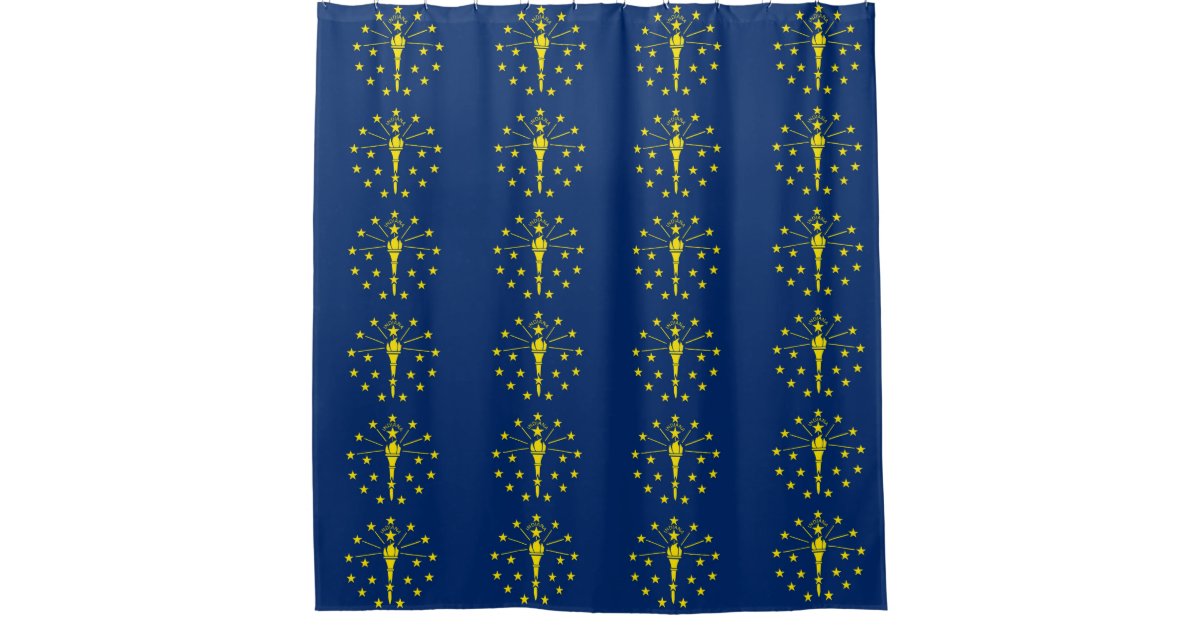 Patriotic Shower Curtain with Flag of Indiana | Zazzle