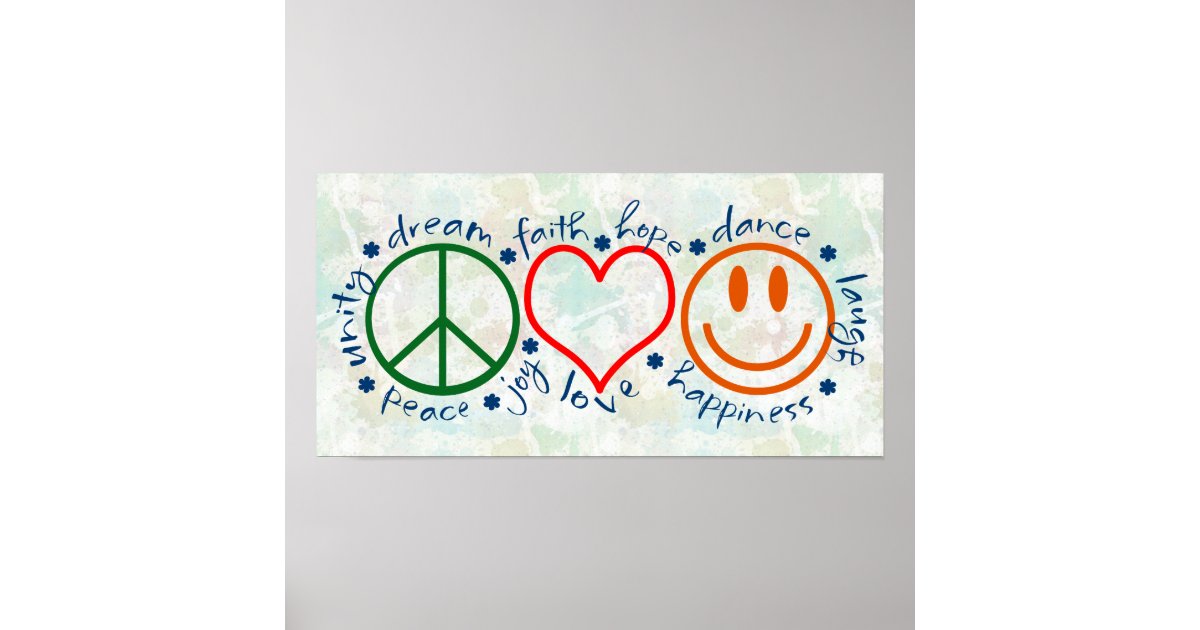 Peace Love Smile Poster | Zazzle