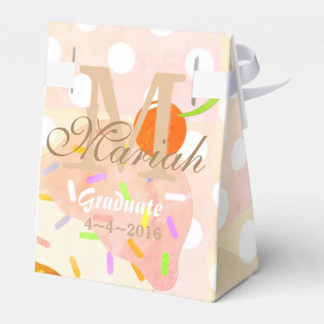 Peachy Pink Ice Cream cone Party Favour Box | Zazzle