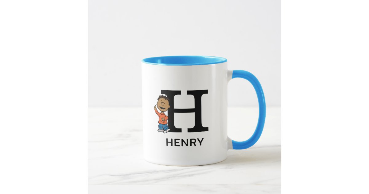 Peanuts | Franklin Name & Monogram H Mug | Zazzle