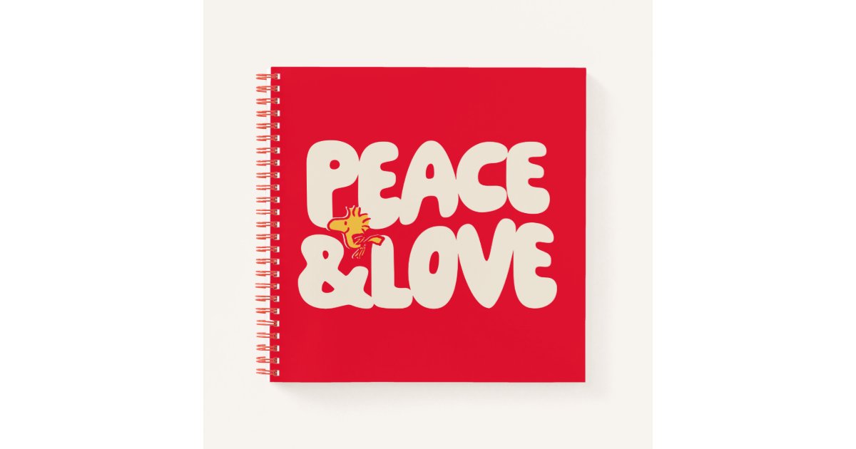 Peanuts | Peace & Love Woodstock Notebook | Zazzle