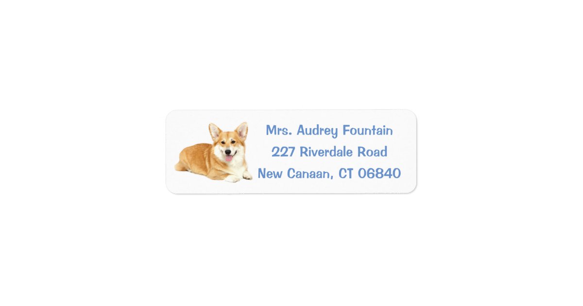 Pembroke Welsh Corgi Puppy Dog Return Address Label | Zazzle