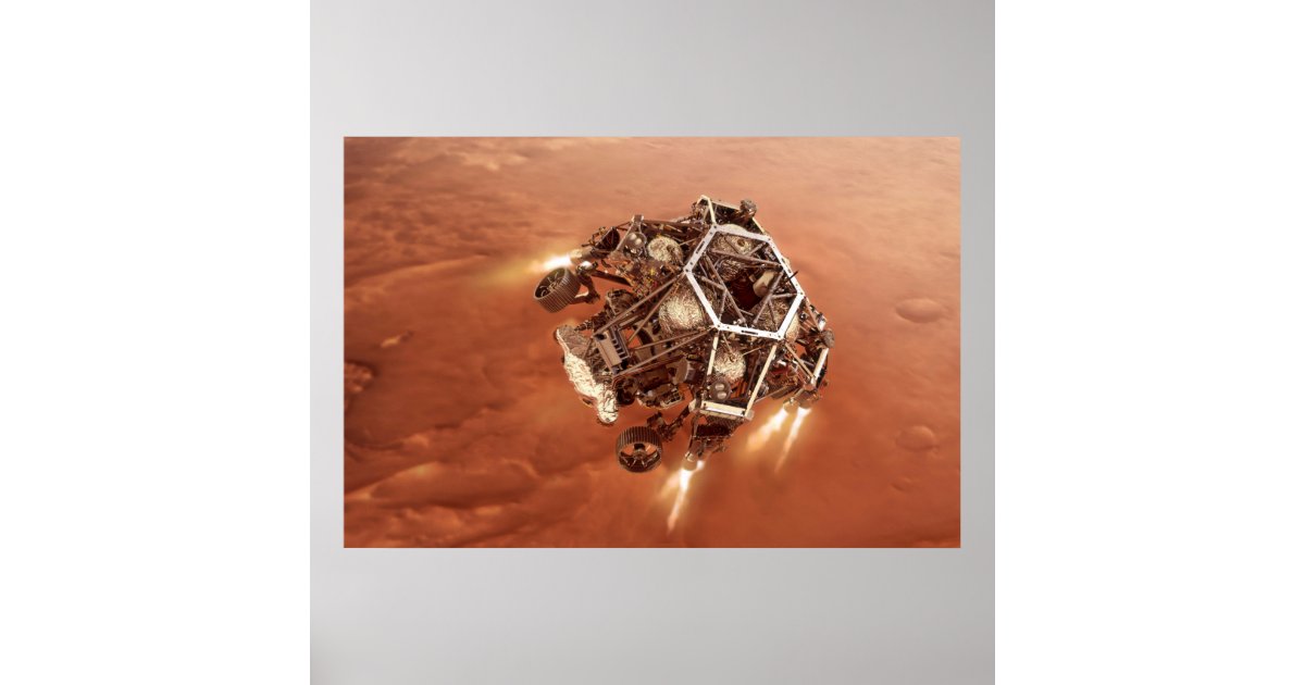 Perseverance Rover Firing Up Descent Stage Engines Poster | Zazzle