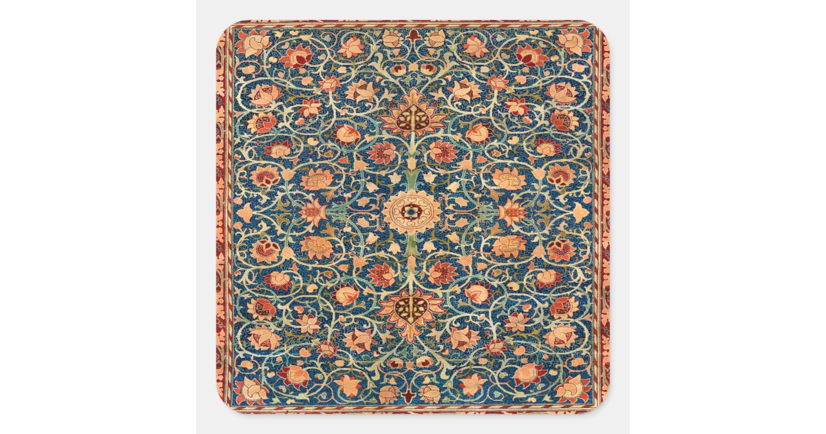 Persian Rug Design Square Sticker | Zazzle