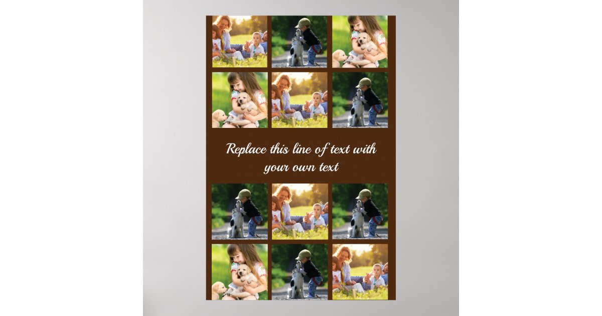 Personalise photo collage and text poster | Zazzle