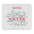 Personalise, Soccer Coach Thank You in Words Cutting Board | Zazzle