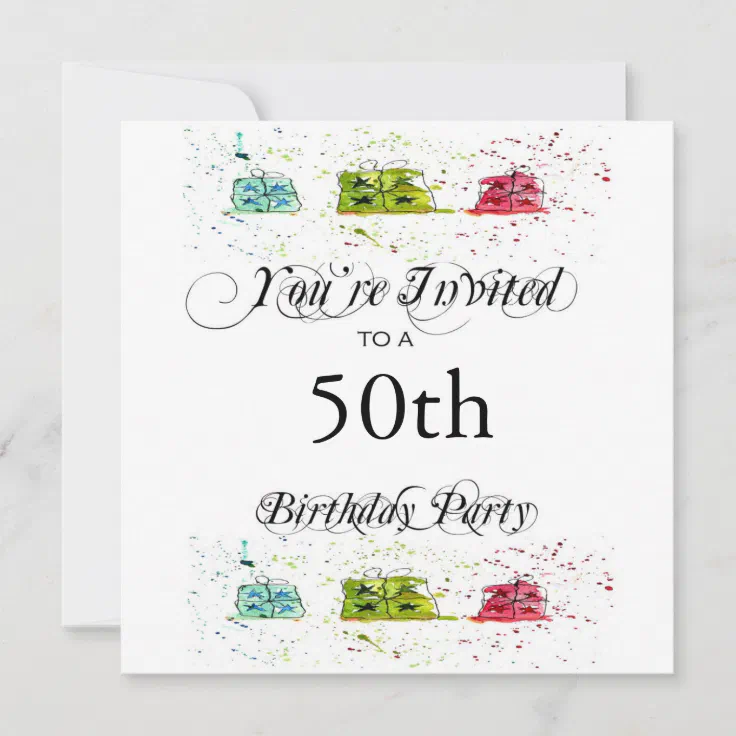 Personalised 50th Birthday Party Invitations | Zazzle