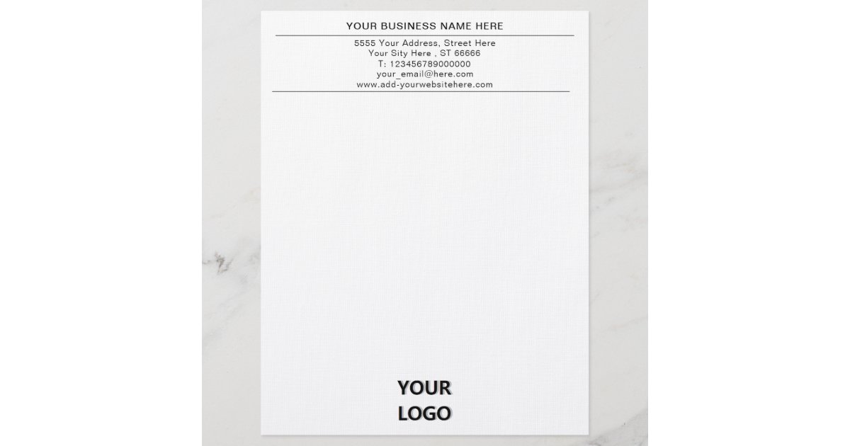 Personalised Custom Business Letterhead with Logo | Zazzle