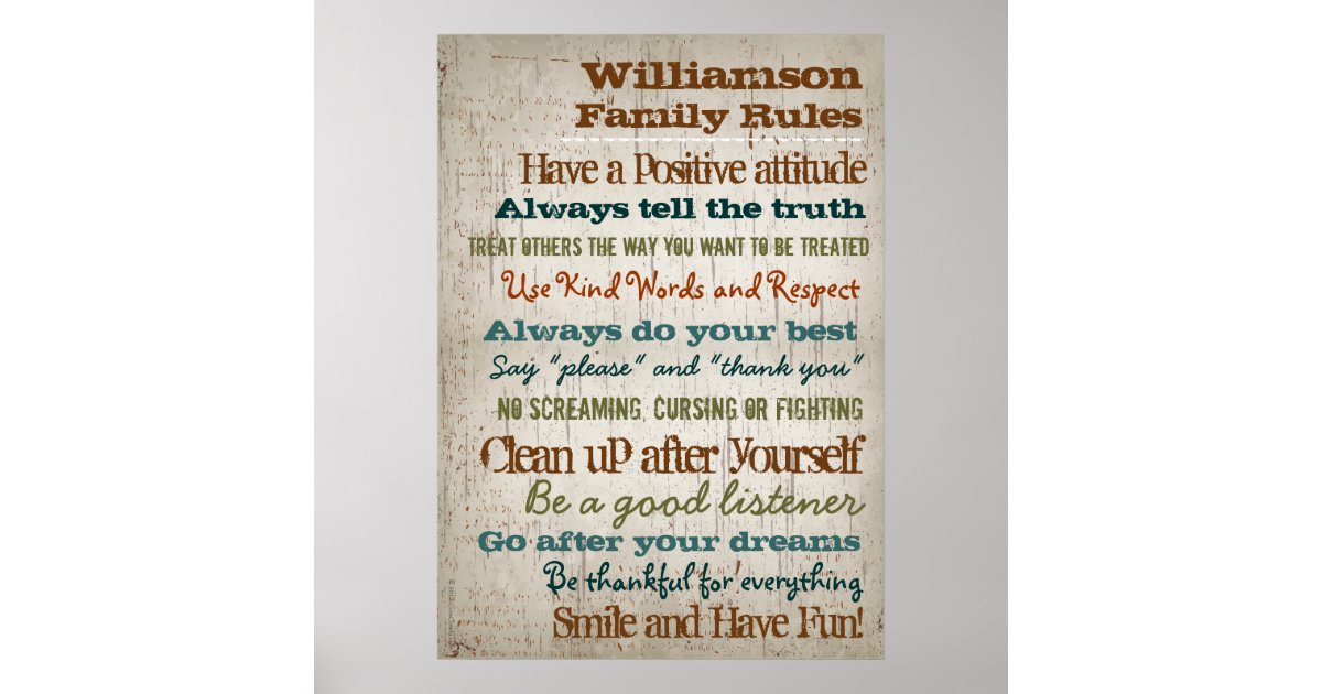 Personalised Family Rules House Sign | Zazzle