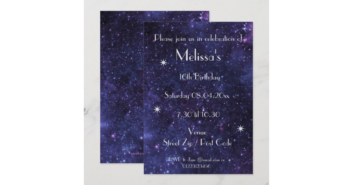 Personalised Galaxy Party Invitation | Zazzle
