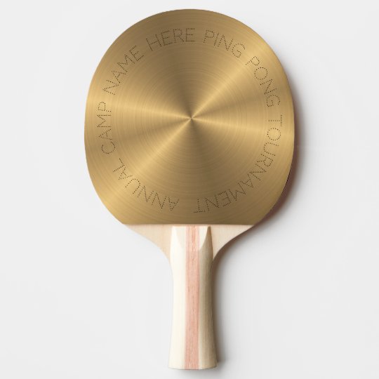 Personalised Gold Metallic Radial Texture Ping Pong Paddle | Zazzle.com.au