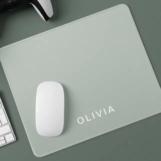 Personalised Green Ash Colour Custom Mouse Pad | Zazzle