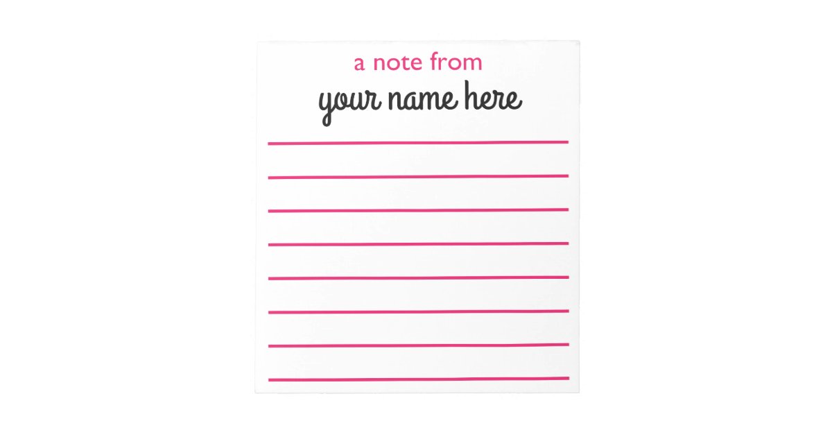 Personalised Lined Notepad for Girls | Zazzle