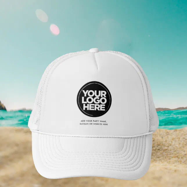 Personalised Logo and Text Baseball Trucker Hat | Zazzle