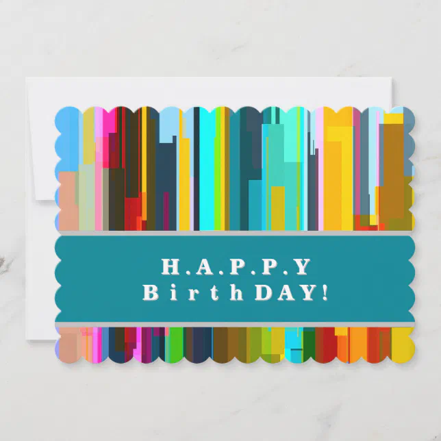 Personalised Modern Abstract Art Birthday Card | Zazzle