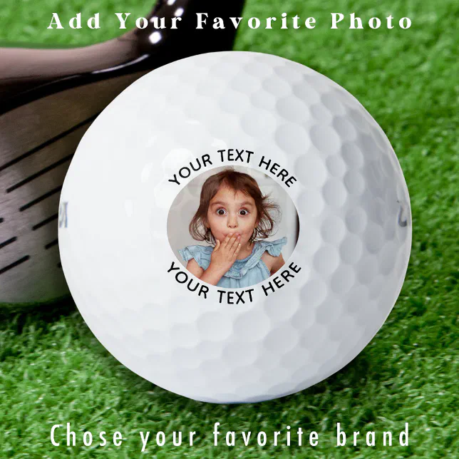 Personalised Photo Modern Create Template Golfer Golf Balls | Zazzle