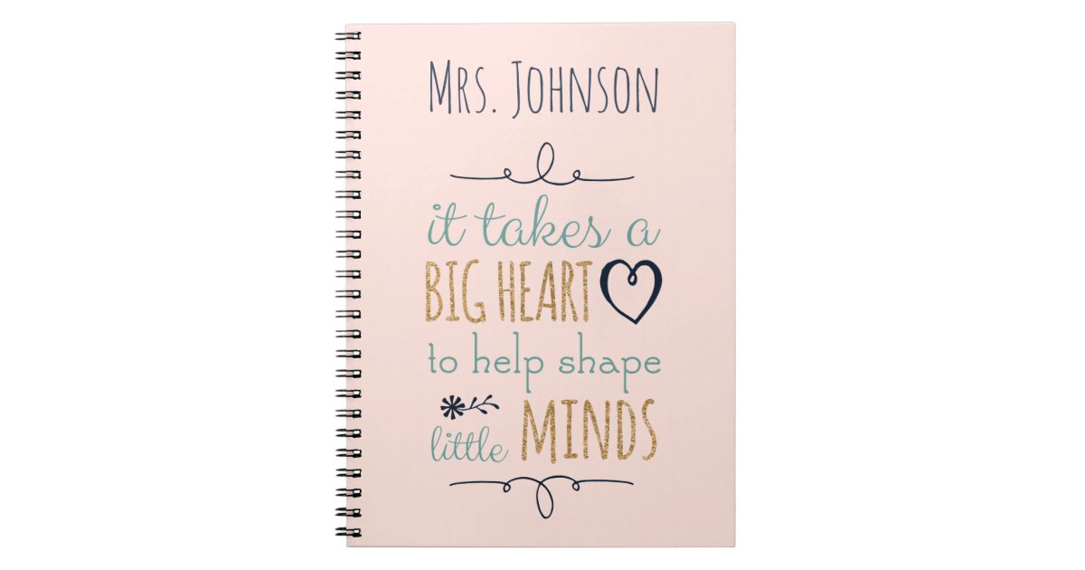 Personalised Teacher Quote Notebook | Zazzle