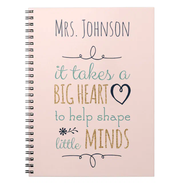 Personalised Teacher Quote Notebook | Zazzle