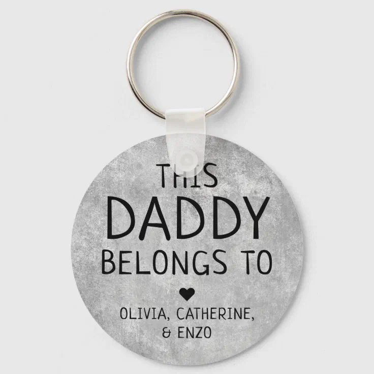 Personalised This Daddy Belongs To Father's Day Key Ring | Zazzle