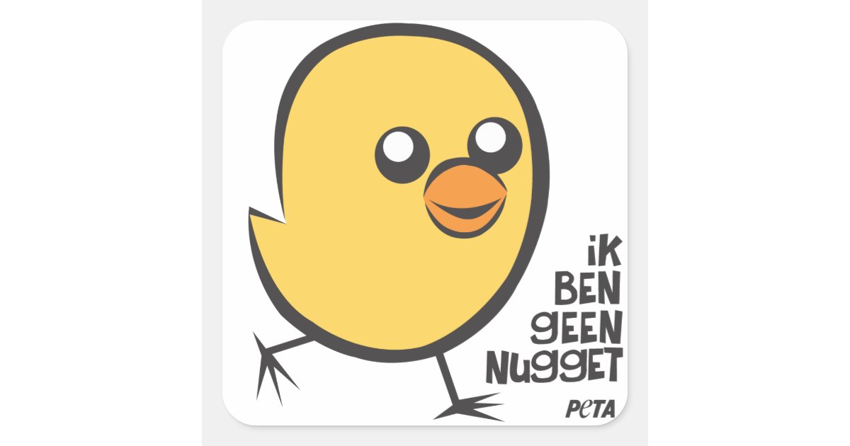 PETA I'm not a nugget sticker | Zazzle