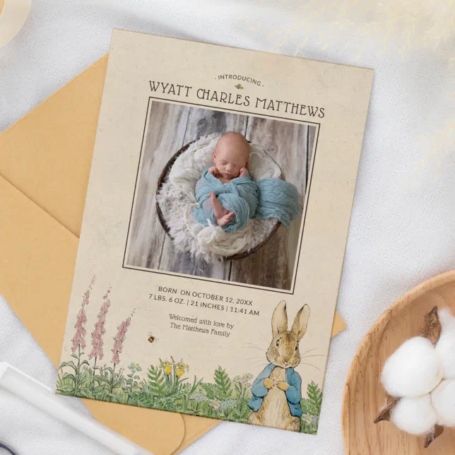 Peter Rabbit | Birth Announcement | Zazzle