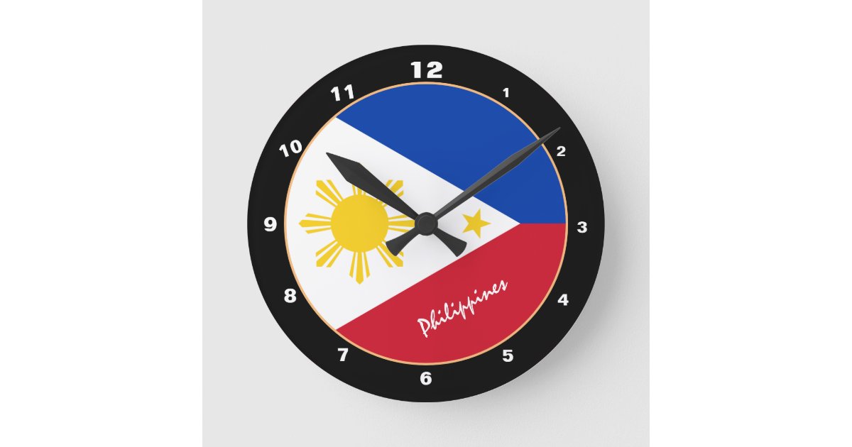 Philippine Flag, Philippines modern Home / design Round Clock | Zazzle