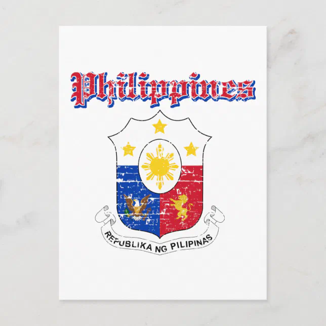 Philippines coat of arms designs postcard | Zazzle