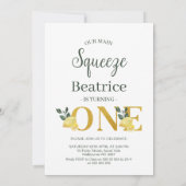 Photo Lemons Our Main Squeeze 1st Birthday Invitation | Zazzle