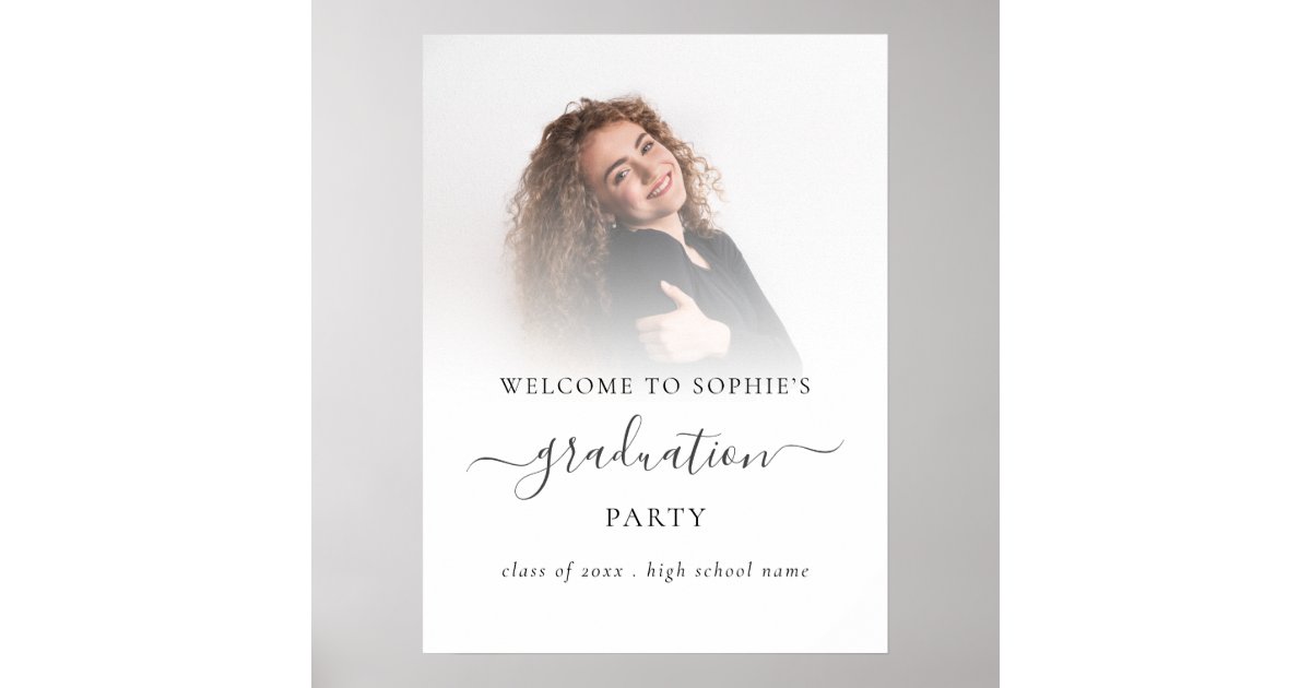 Photo Overlay Welcome to Graduation Party Poster | Zazzle