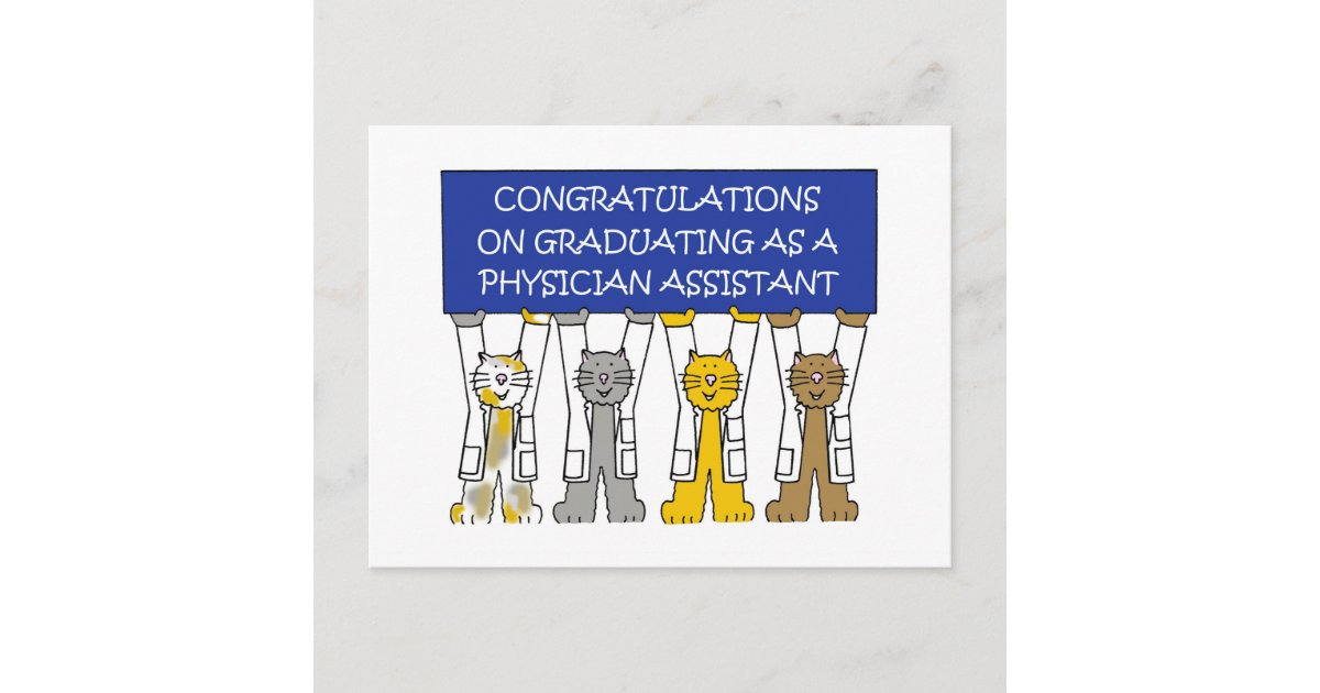 Physician Assistant Graduation Congratulations Announcement Postcard ...