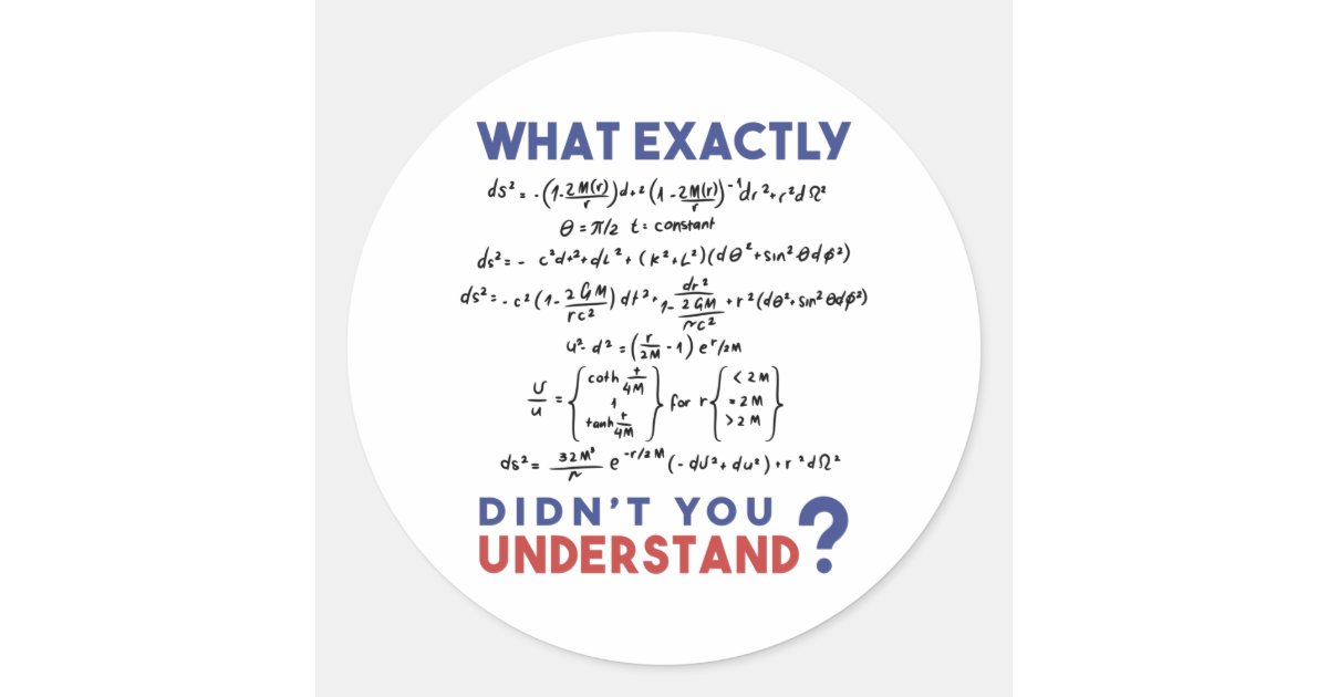 Physics formula Joke Classic Round Sticker | Zazzle